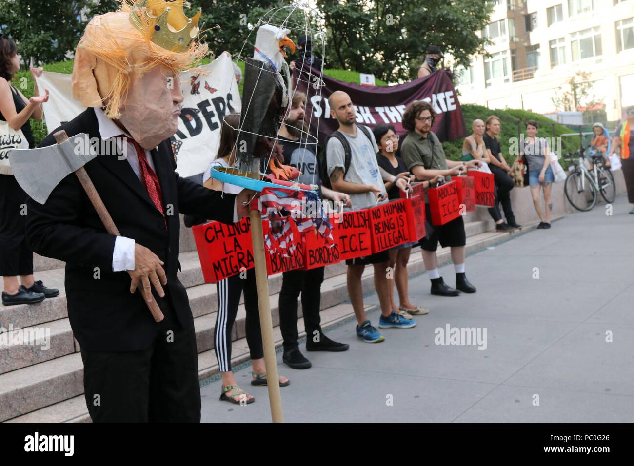 New York, NY USA. 30th. Jul, 2018. Known as the Trump Puppet performer ...