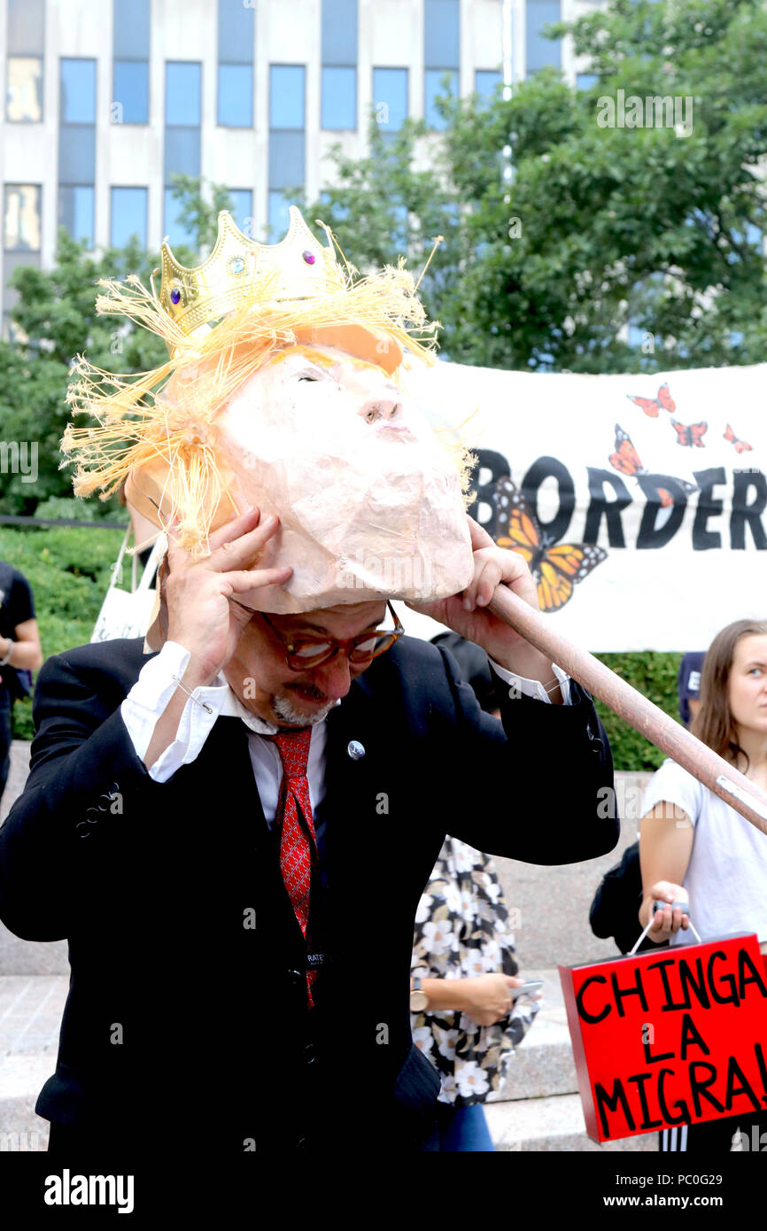 New York, NY USA. 30th. Jul, 2018. Known as the Trump Puppet performer ...