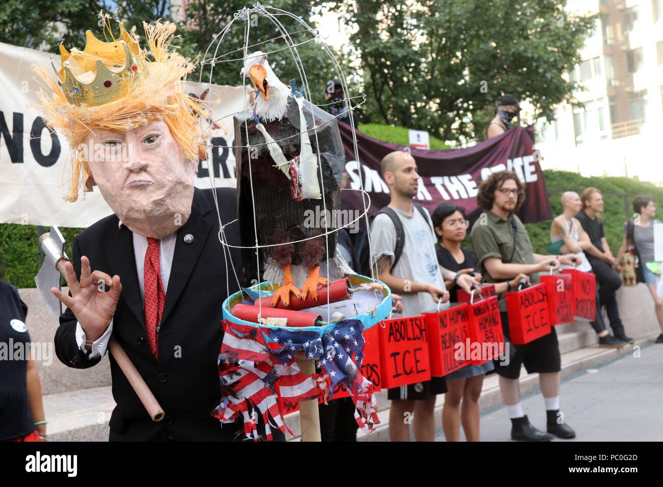 New York, NY USA. 30th. Jul, 2018. Known as the Trump Puppet performer ...