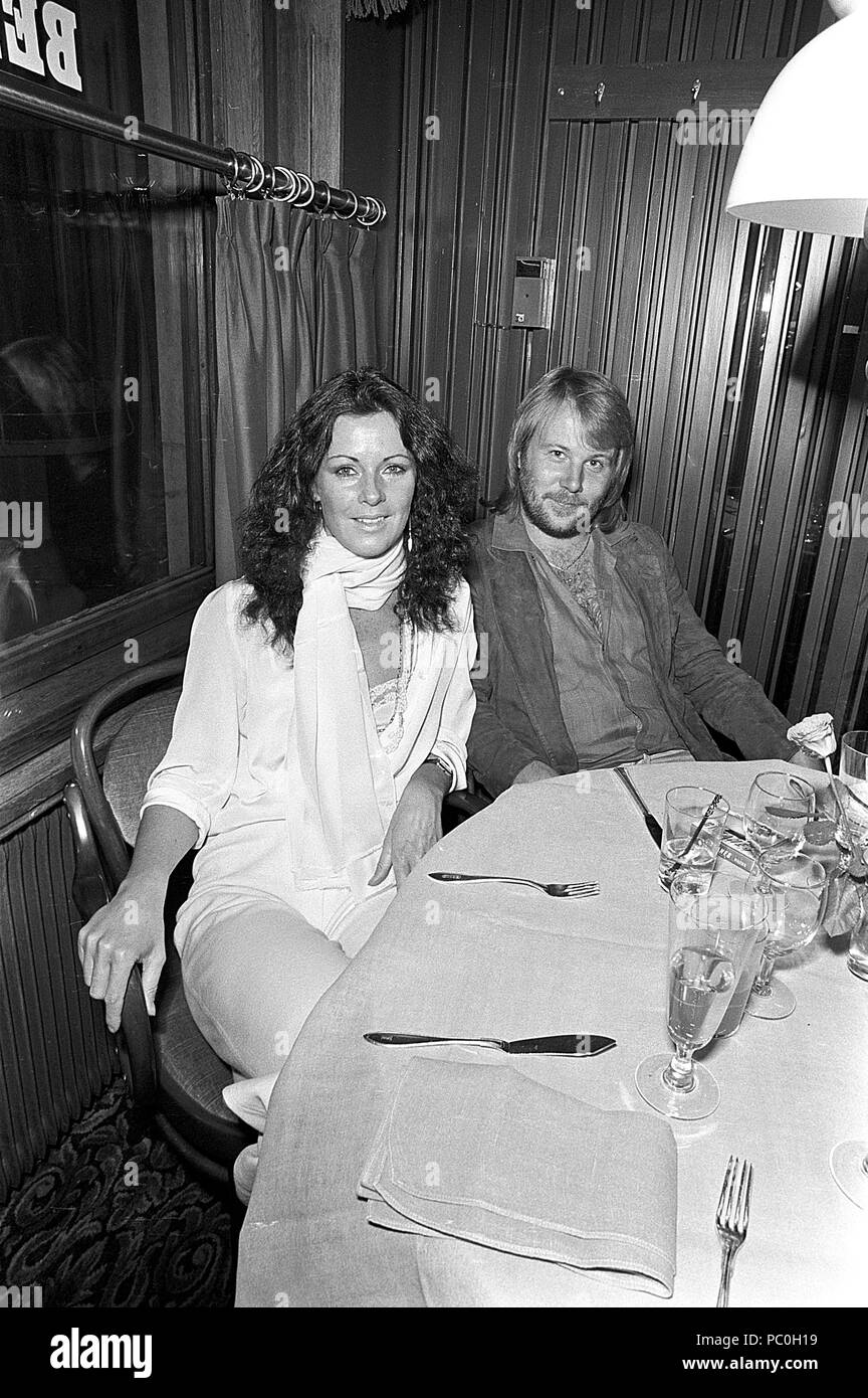 ABBA. Anni-Frid Lyngstad and Benny Andersson at Berns restaurant 1979 ...