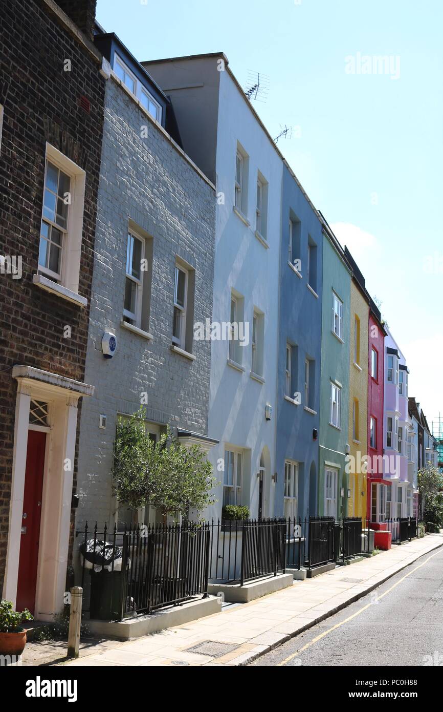 Colourful brick houses in Chelsea, London Stock Photo - Alamy