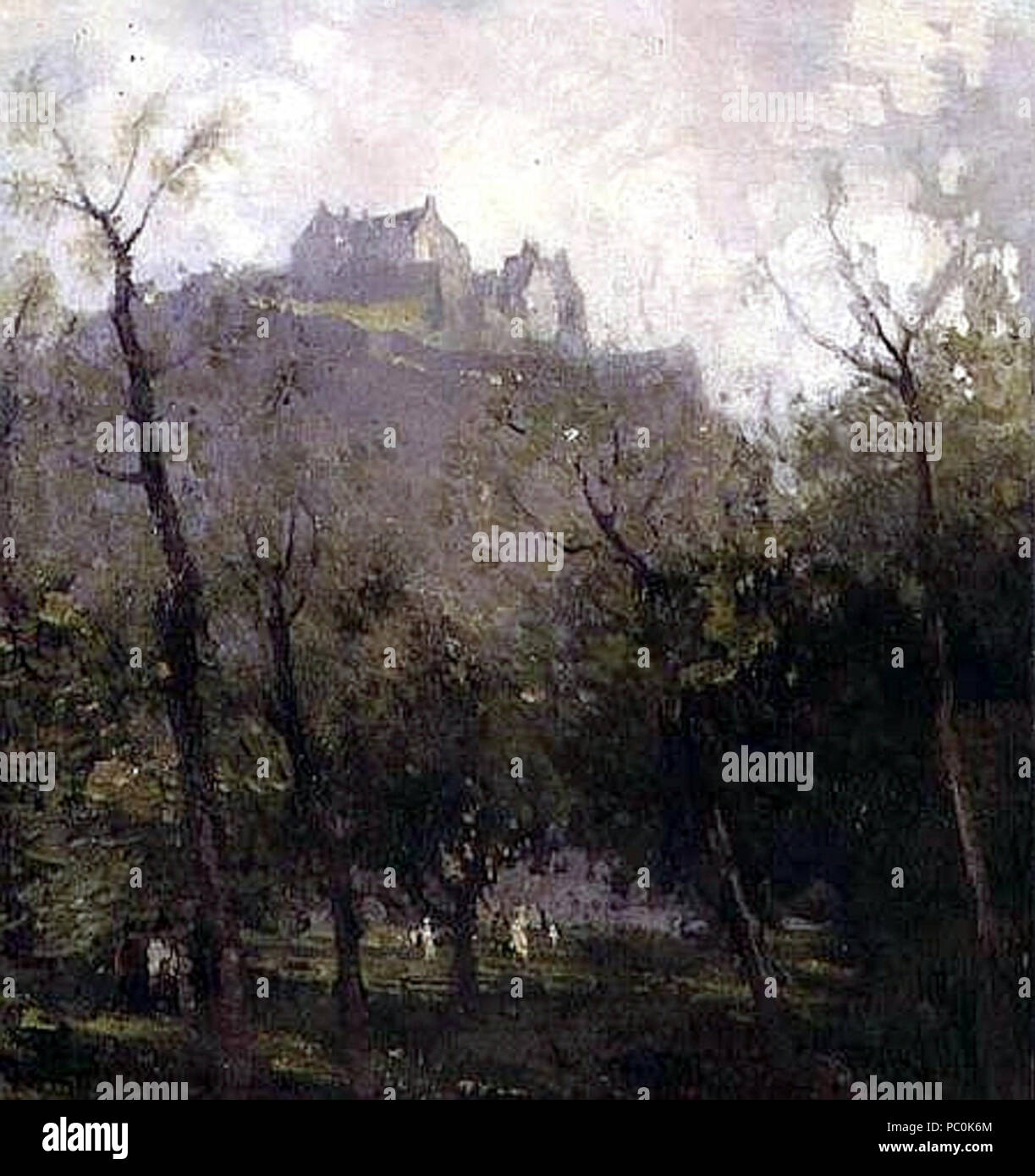 Edinburgh cityscape painting hi-res stock photography and images - Alamy