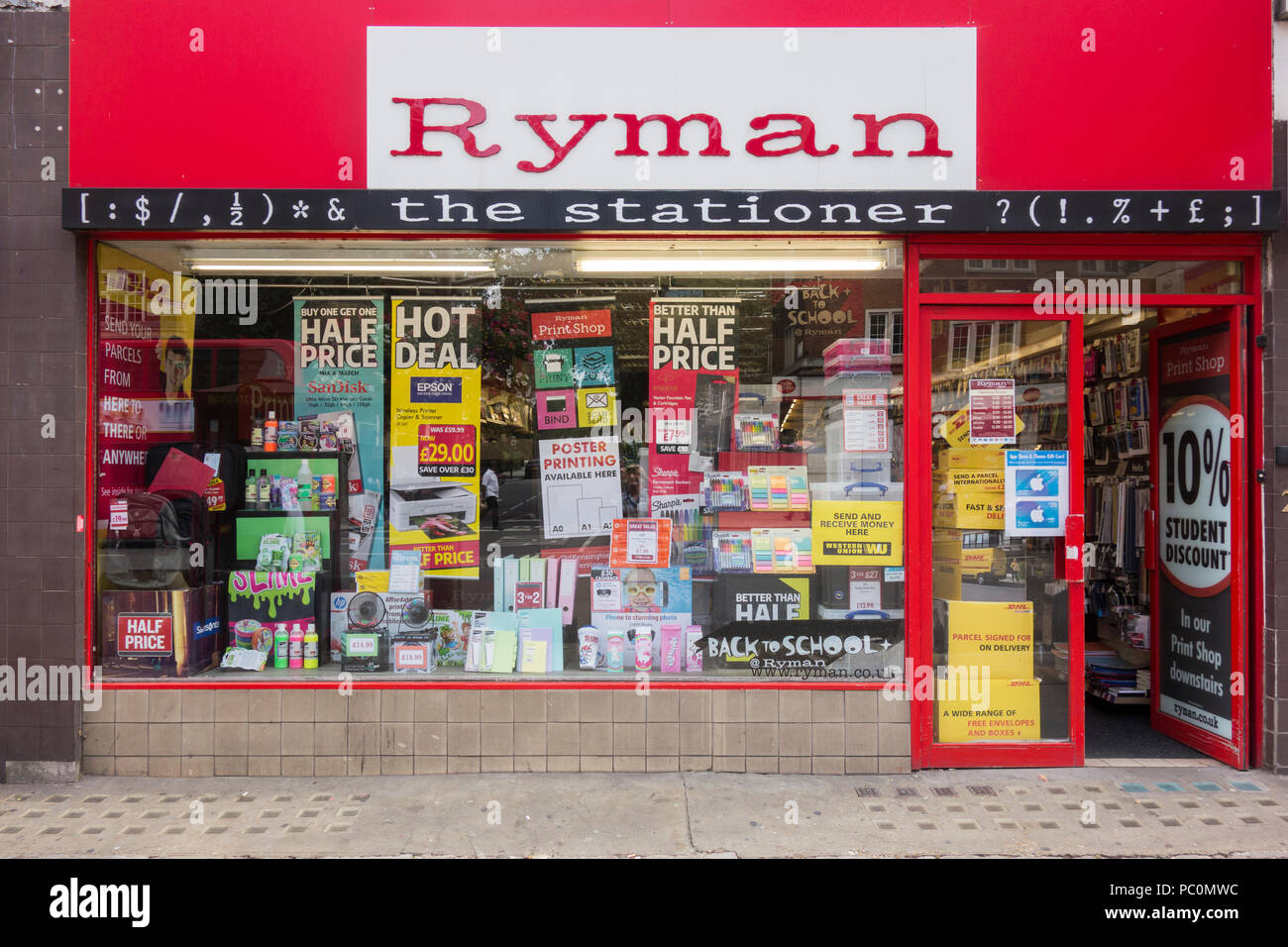 Ryman the stationer on Kensington High Street, London, UK Stock Photo ...