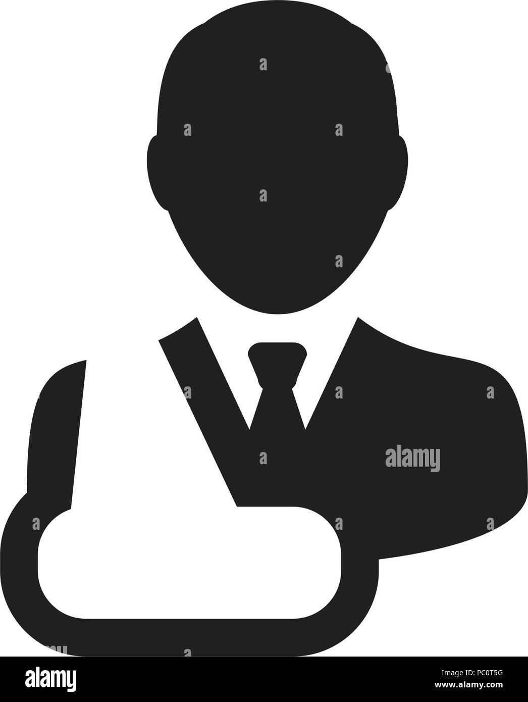 Health icon vector of male person profile avatar symbol for injury ...