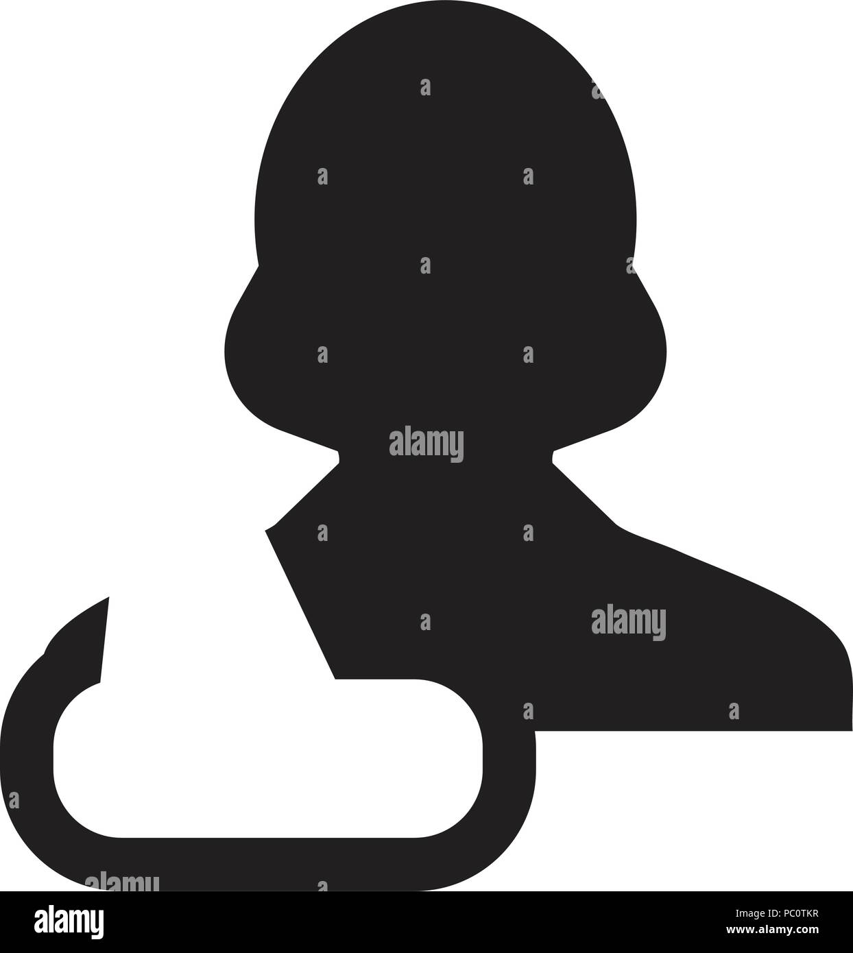 First aid icon vector of female person profile avatar symbol for injury ...