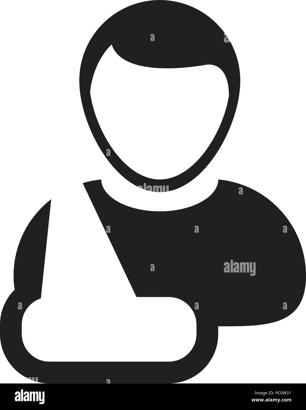 Treatment icon vector of male person profile avatar symbol for medical ...