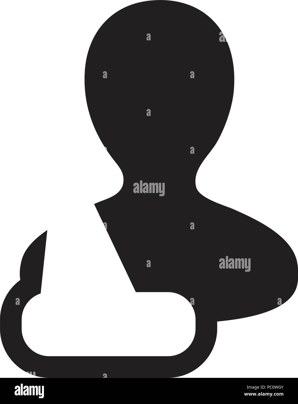 Medical icon vector of male person profile avatar symbol for injury ...