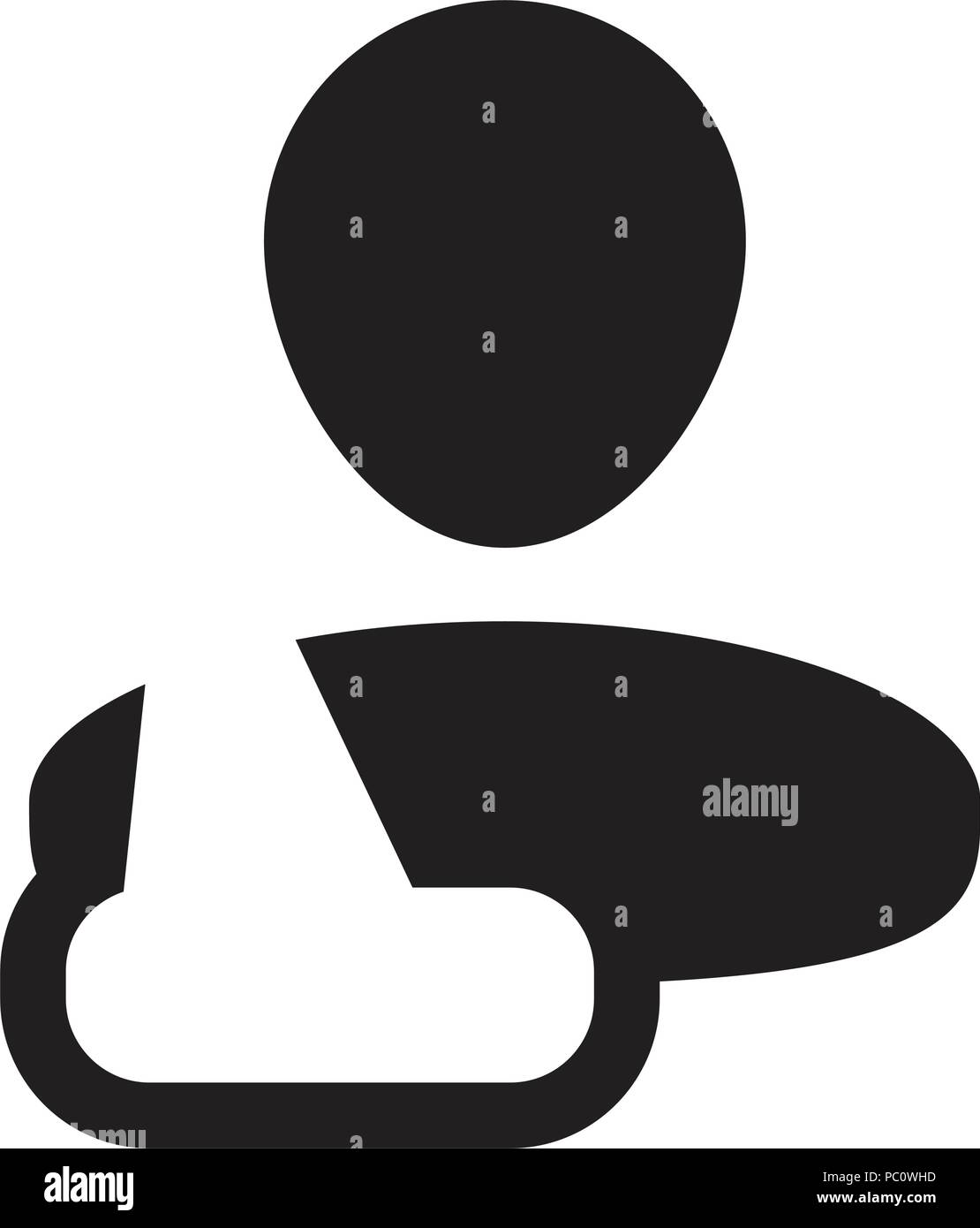 First aid icon vector of male person profile avatar symbol for injury ...