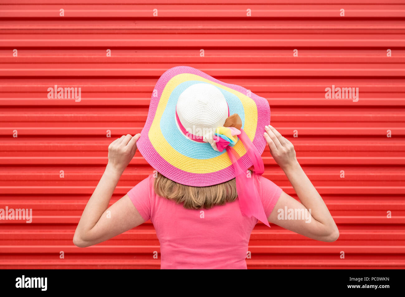 Red back view rear wear hi-res stock photography and images - Alamy