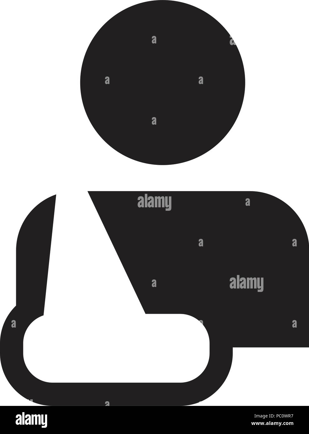 Injury icon vector of male person profile avatar symbol for medical ...