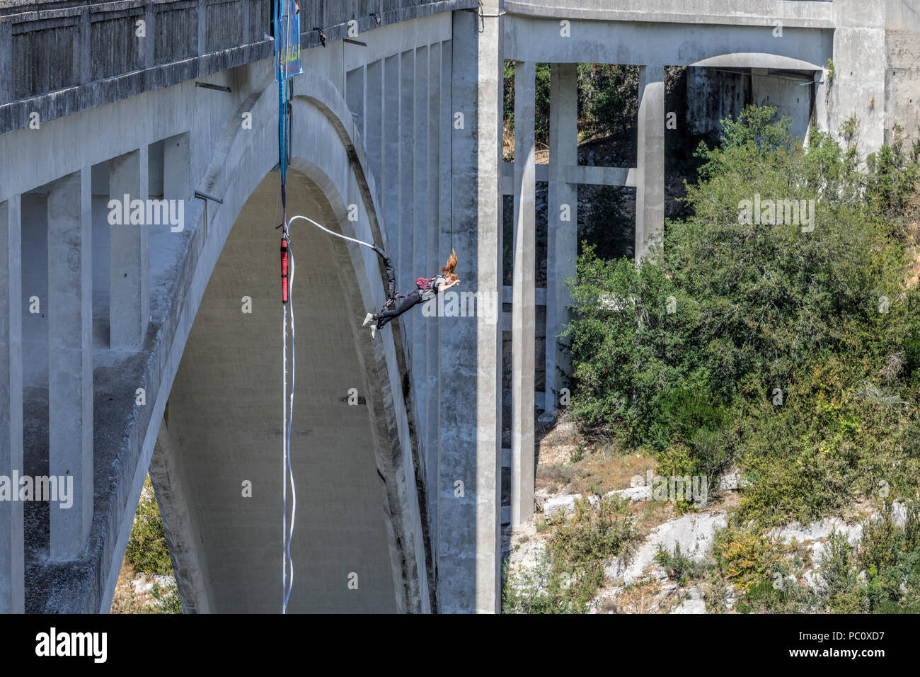 bungee jumping in the Verdon Gorge, Alpes-de-Haute-Provence, France ...