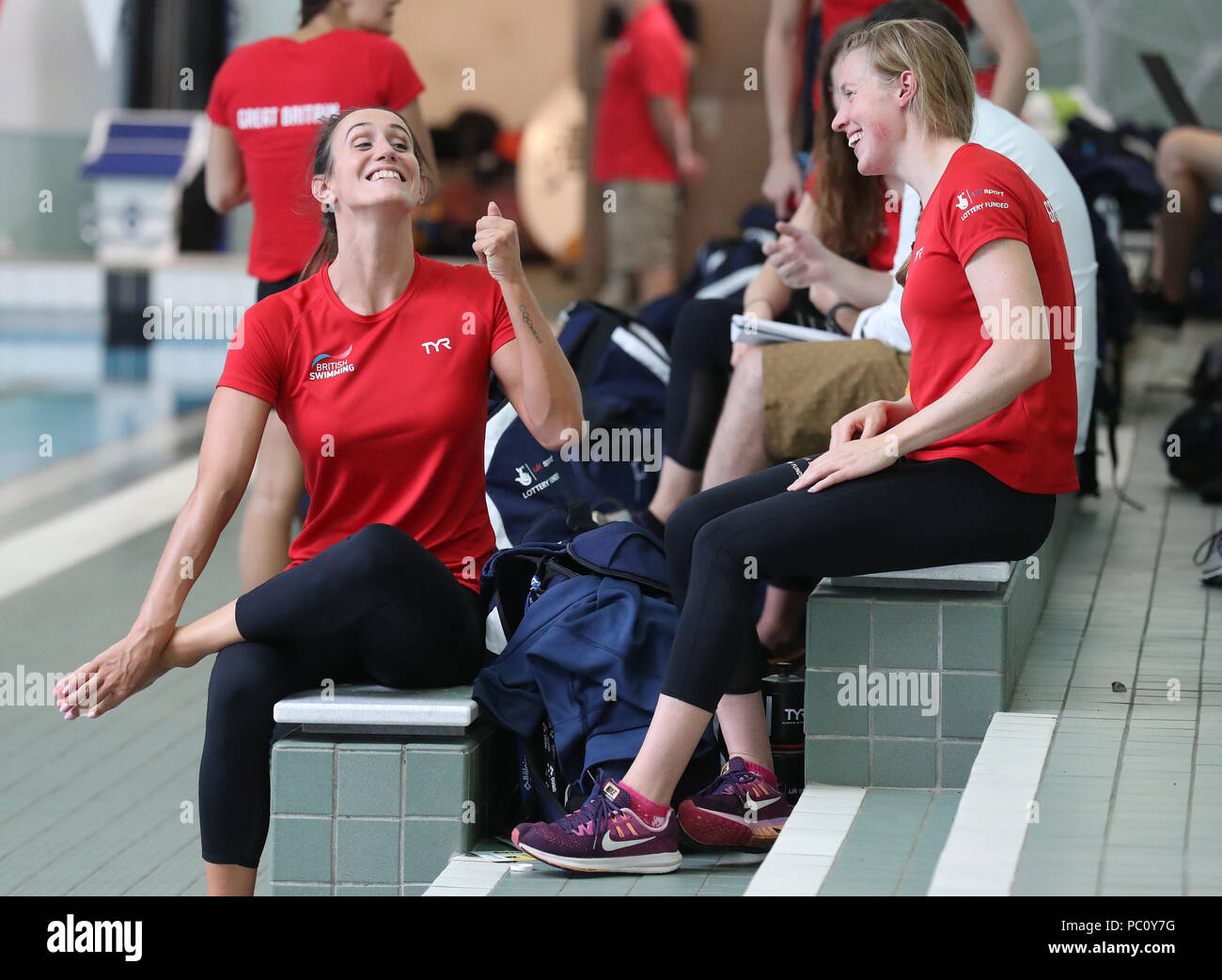 Swimmer Hannah Miley (right) during the media day at Stirling ...