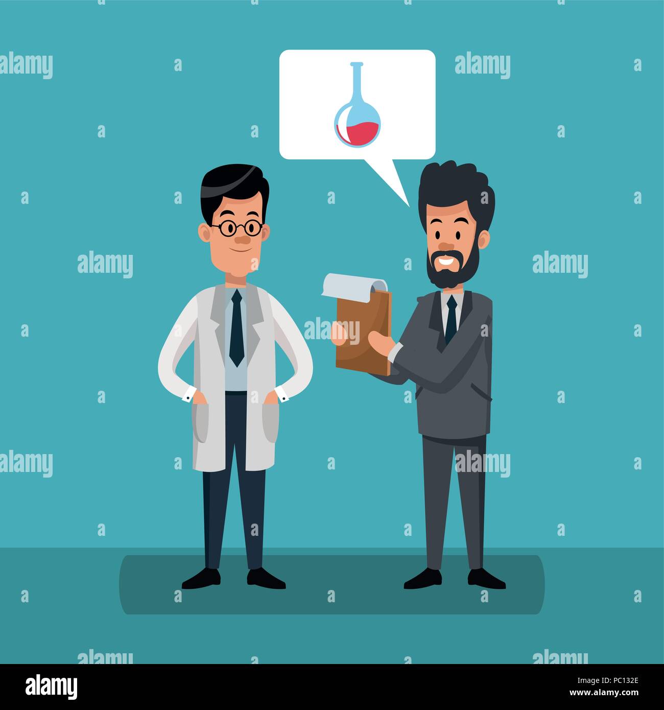 Businessman and scientific at cartoons vector illustration graphic ...