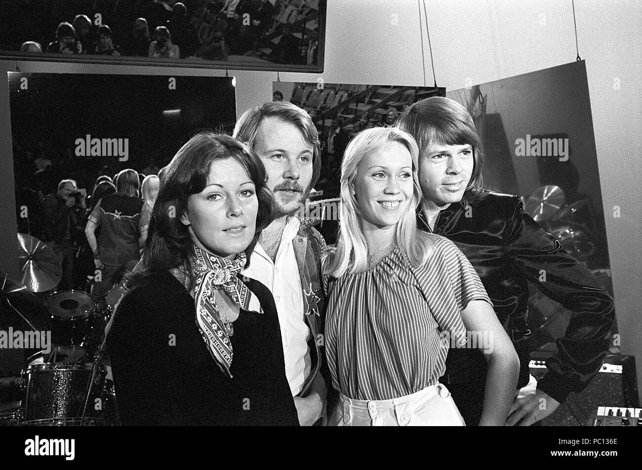ABBA. Anni-Frid Lyngstad, Benny Andersson, Agnetha Fältskog and Björn Ulvaeus 1976 Stock Photo ...