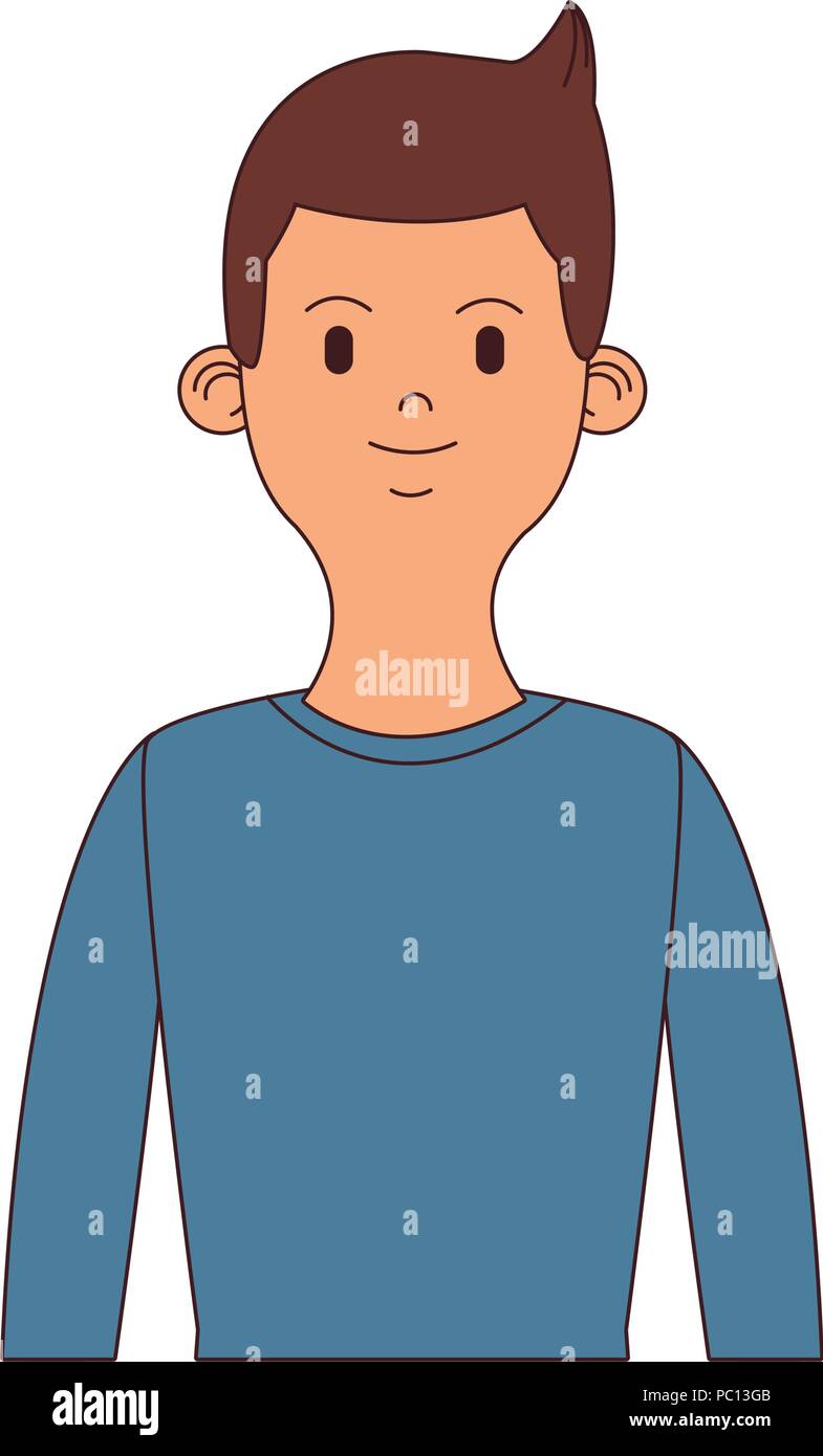 Young man cartoon profile vector illustration graphic design Stock ...
