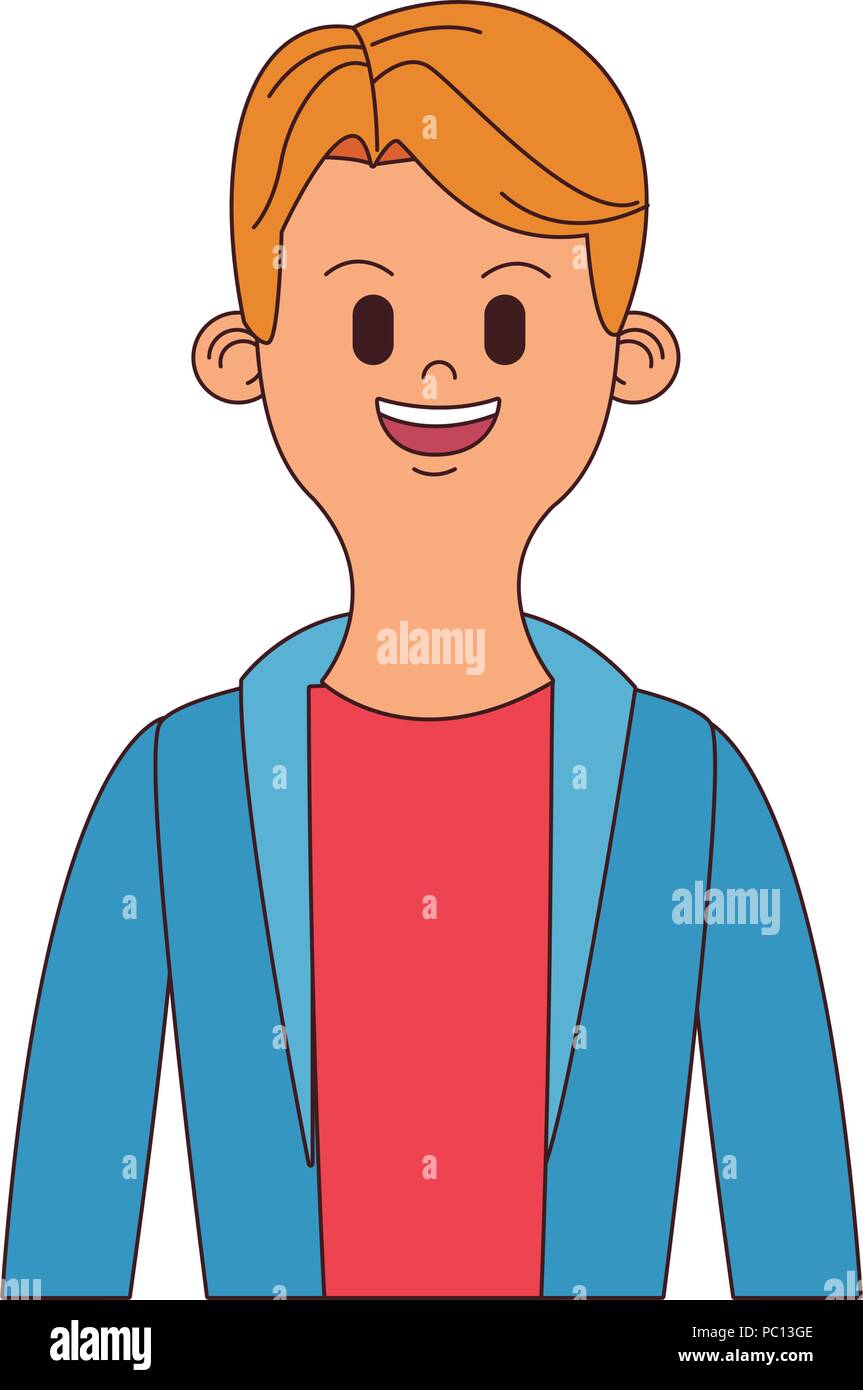 Young man cartoon profile vector illustration graphic design Stock ...