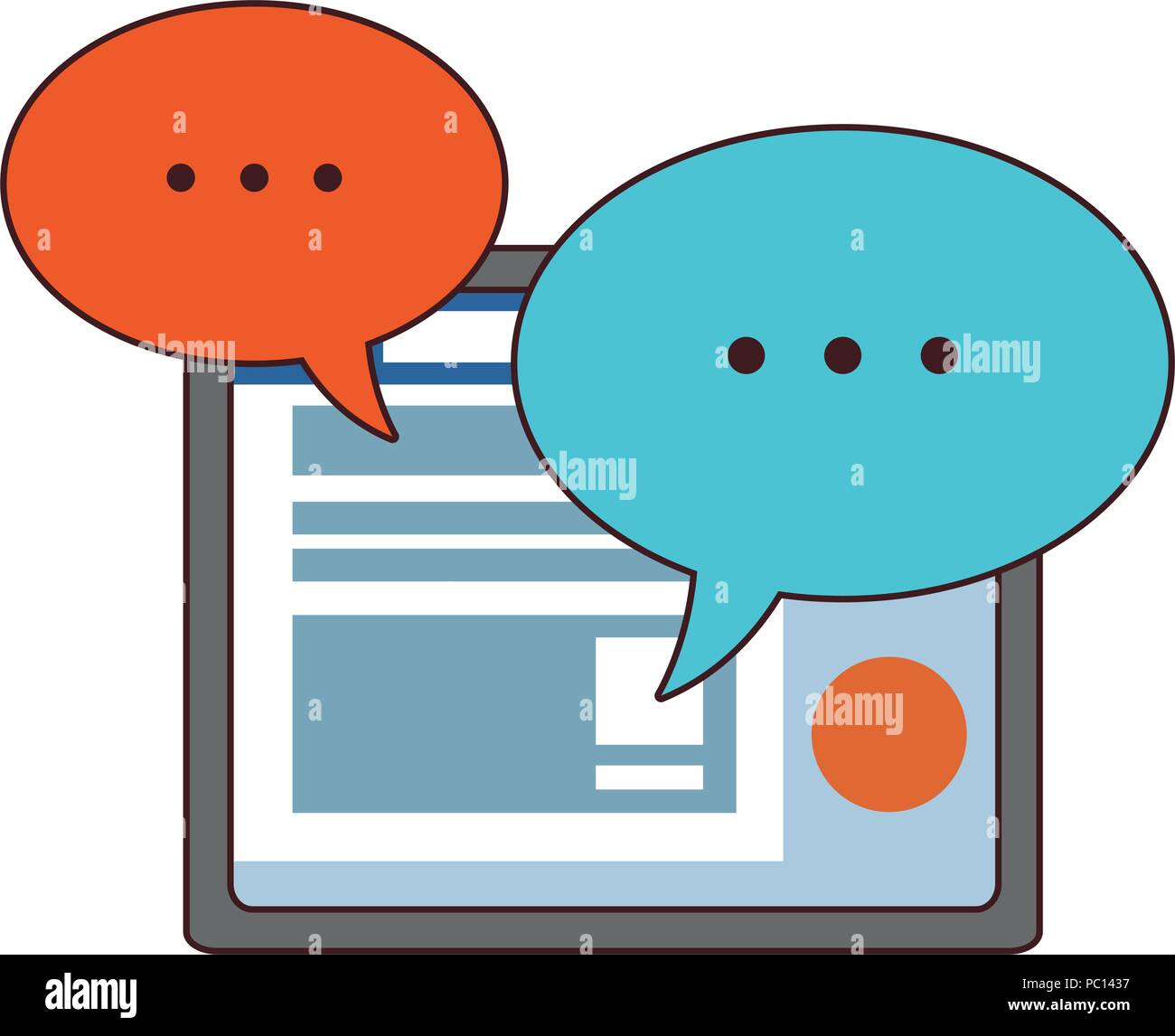 Chat on tablet symbol vector illustration graphic design Stock Vector ...