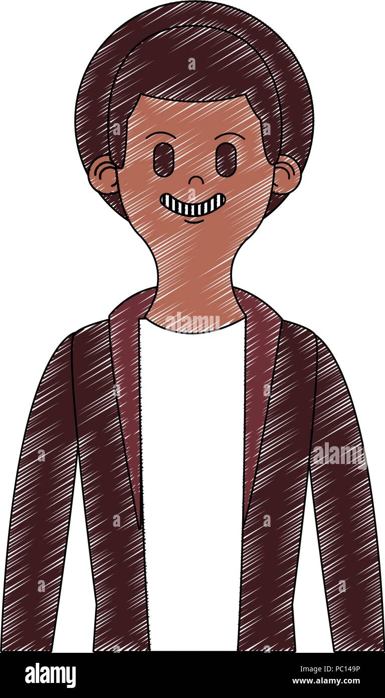 Young man cartoon profile vector illustration graphic design Stock ...