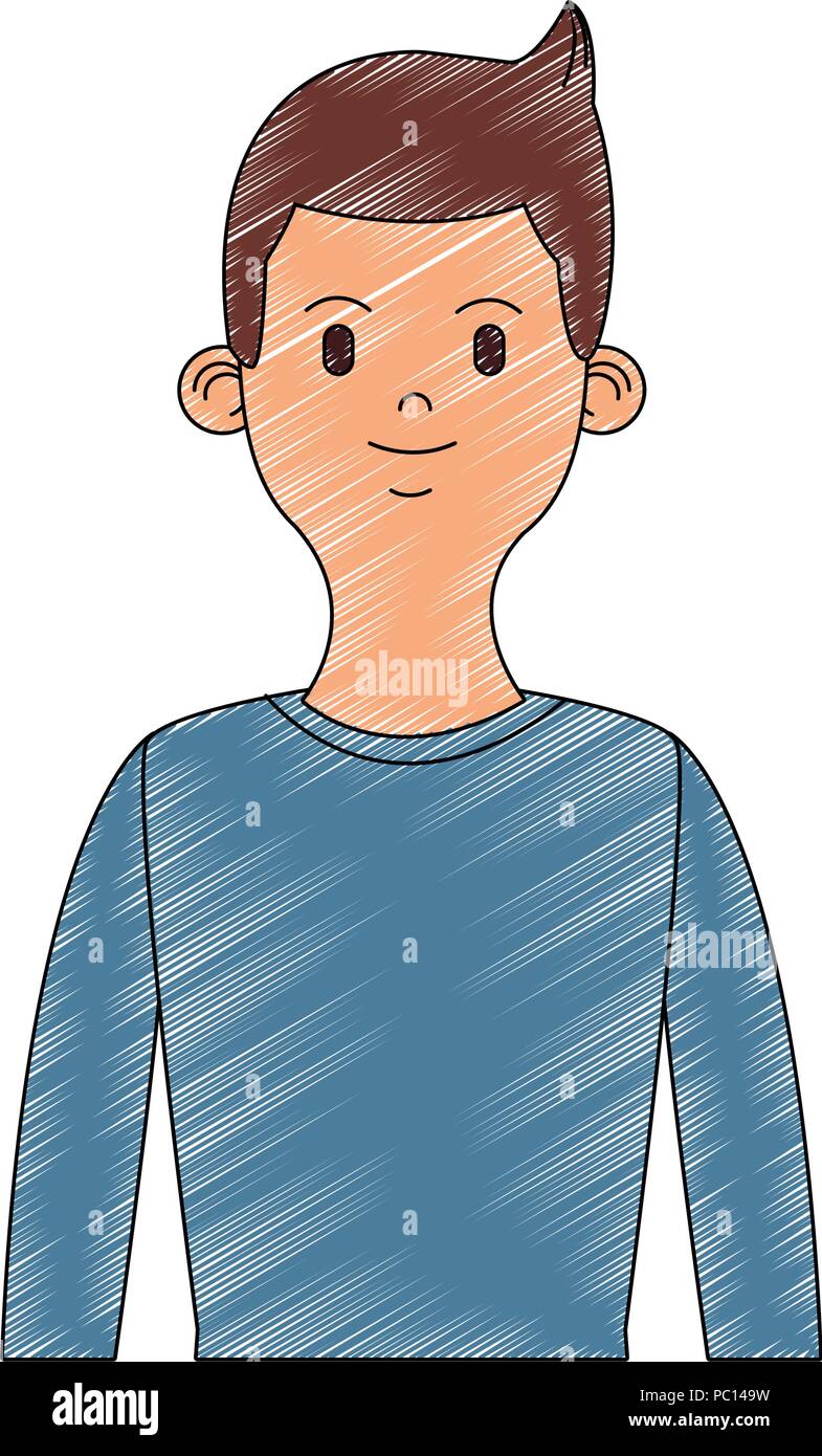 Young man cartoon profile vector illustration graphic design Stock ...