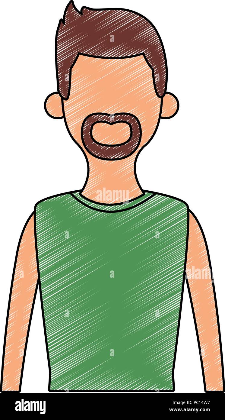 Young man cartoon profile vector illustration graphic design Stock ...