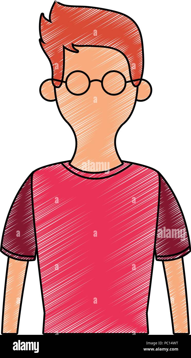 Young man cartoon profile vector illustration graphic design Stock ...