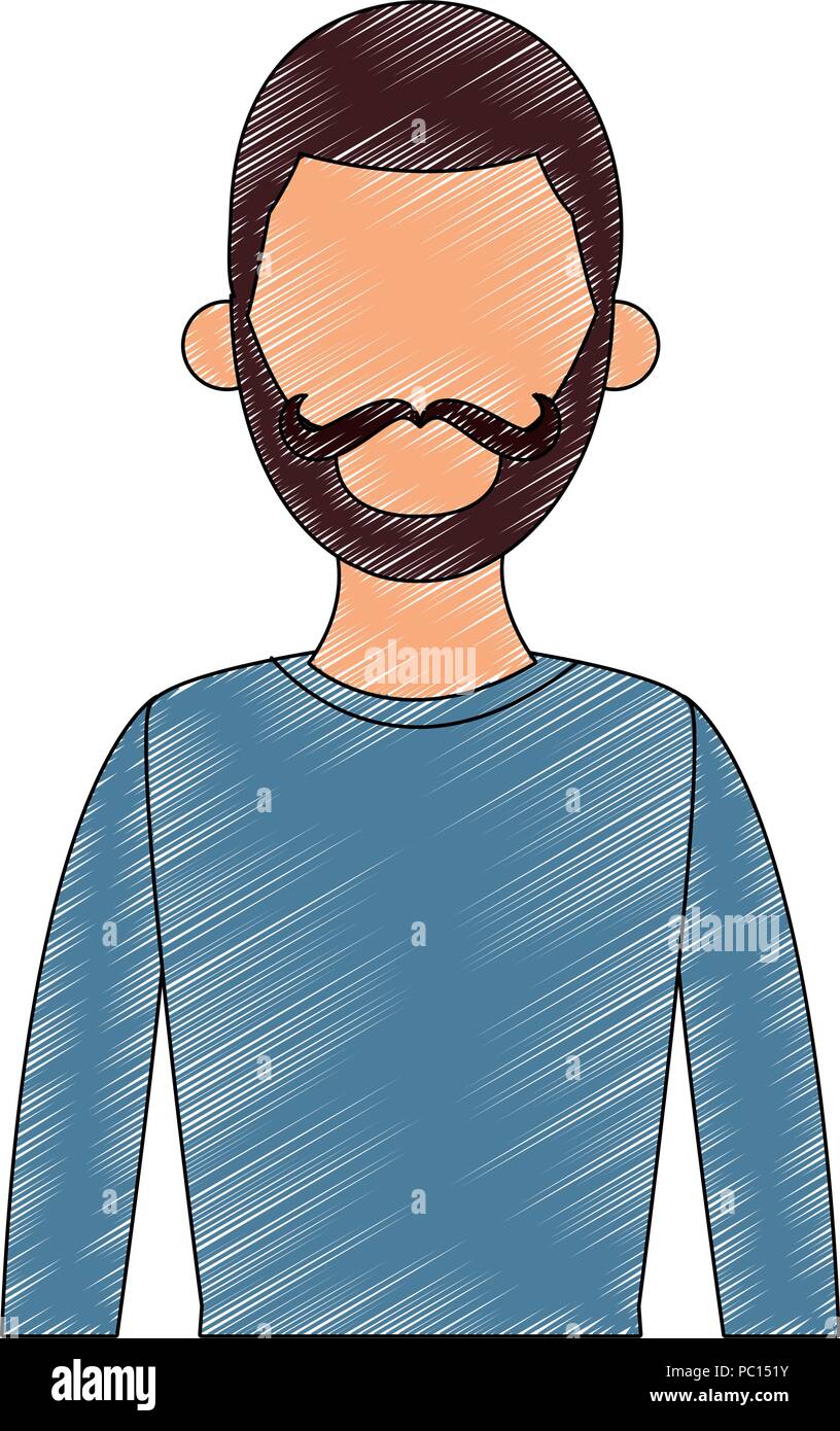 Young man cartoon profile vector illustration graphic design Stock ...