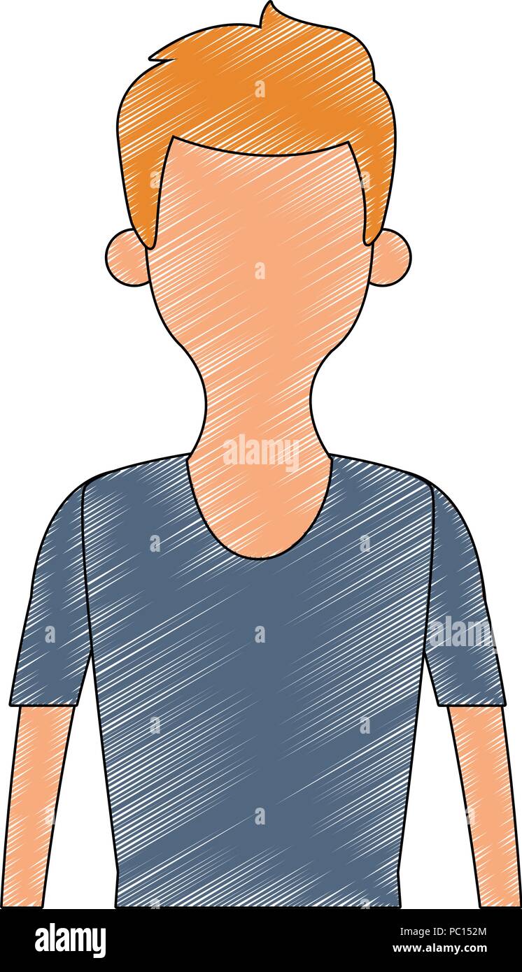 Young man cartoon profile vector illustration graphic design Stock ...