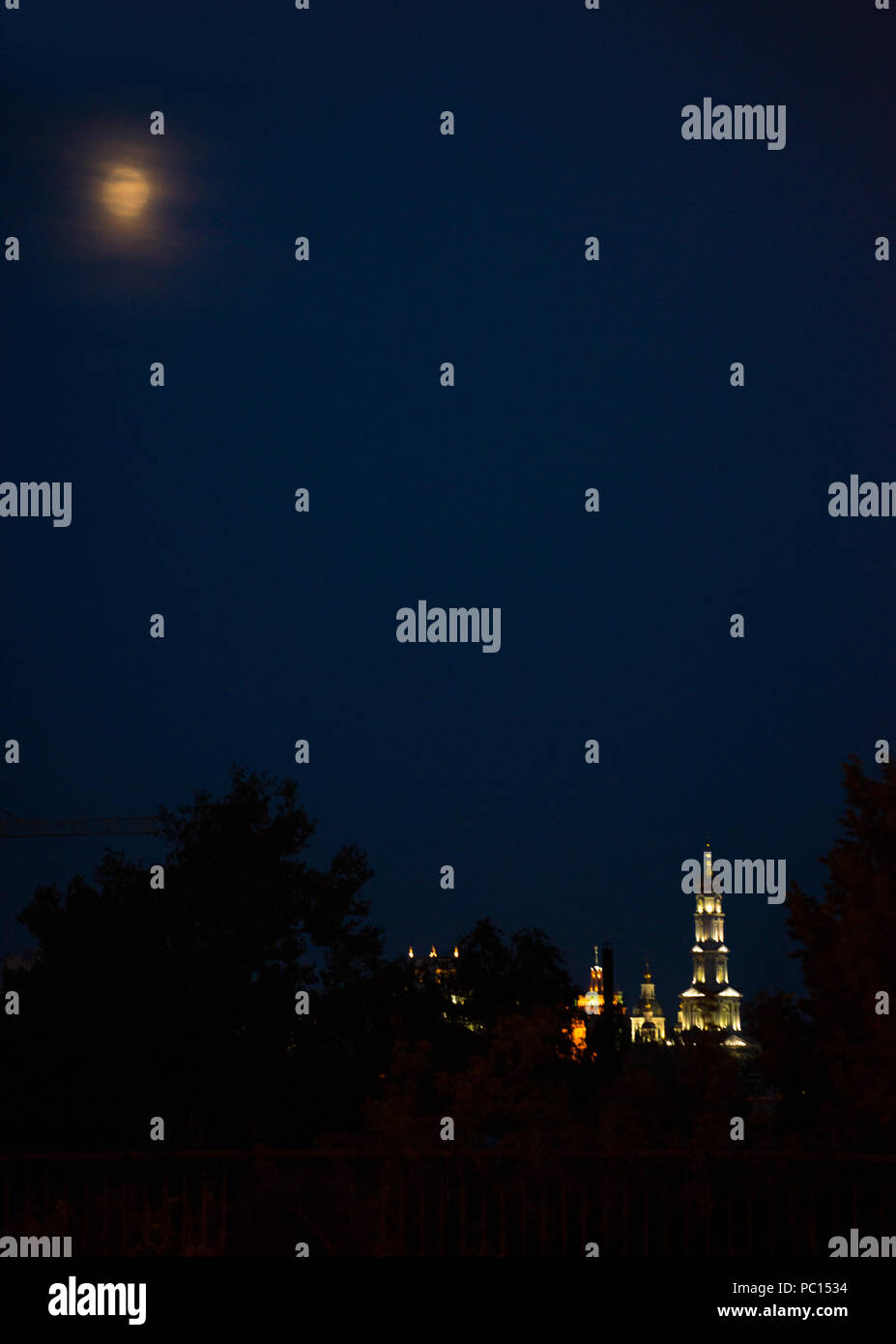 A night view with the Moon Stock Photo - Alamy
