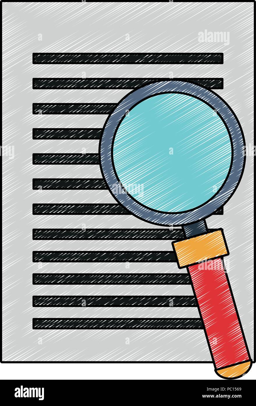 Sheet and magnifying glass vector illustration graphic design Stock ...