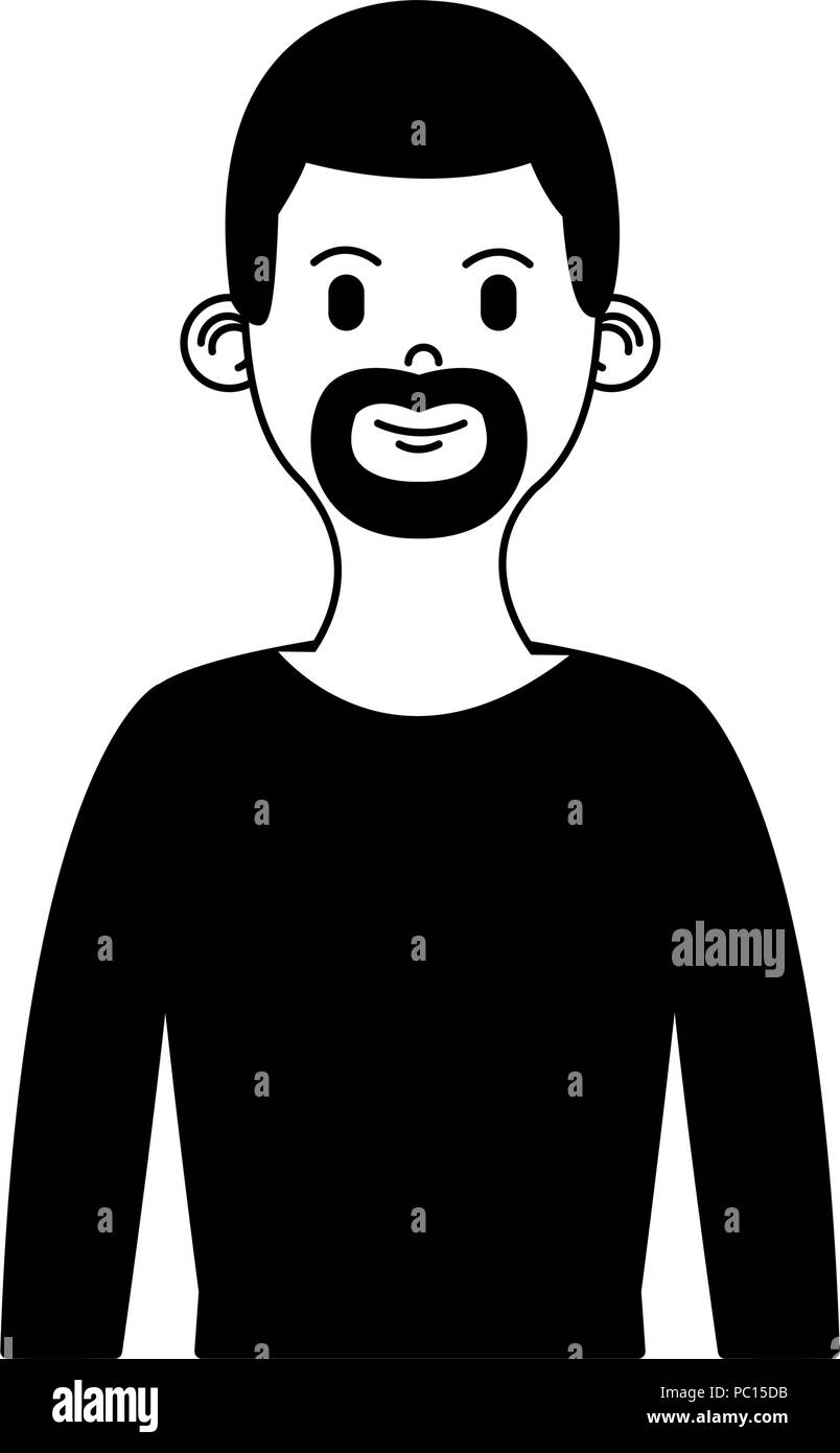 Young man cartoon profile vector illustration graphic design Stock ...