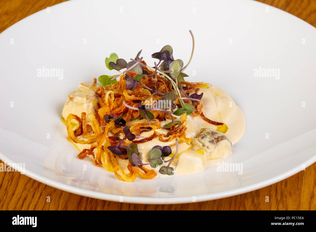 Ravioli with rabbit and sauce Stock Photo - Alamy