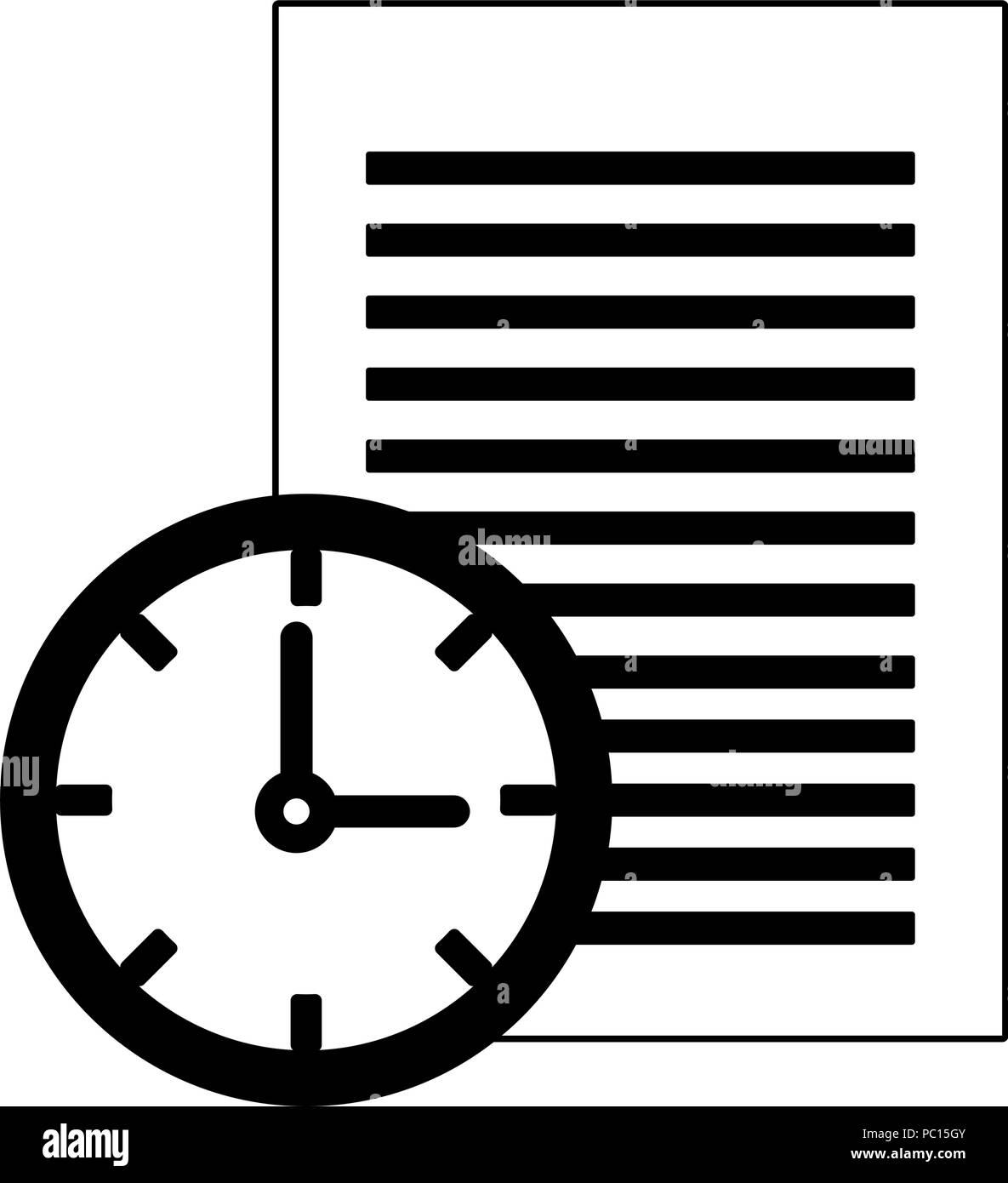 Sheet and clock symbol vector illustration graphic design Stock Vector ...