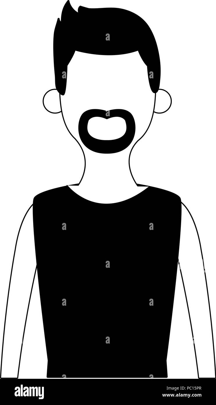 Young man cartoon profile vector illustration graphic design Stock ...