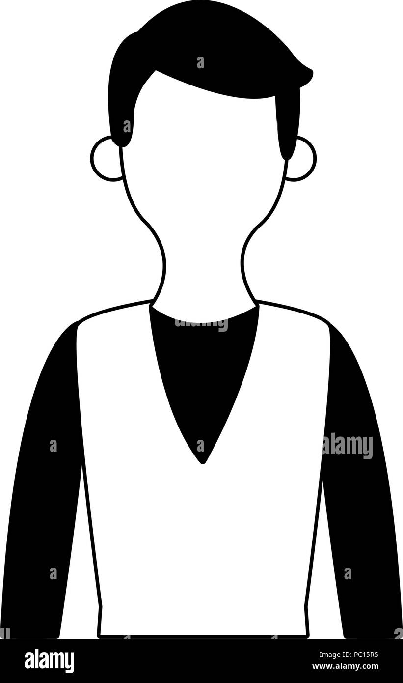 Young man cartoon profile vector illustration graphic design Stock ...