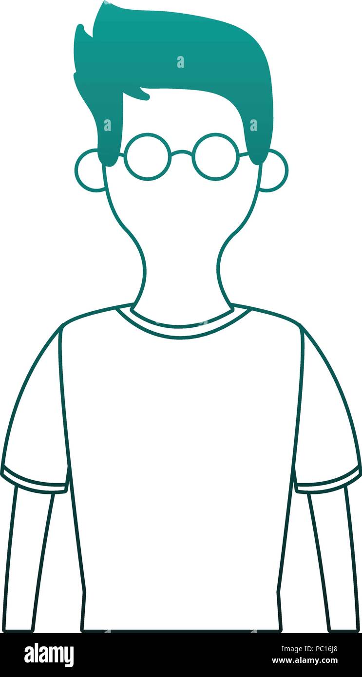 Young man cartoon profile vector illustration graphic design Stock ...