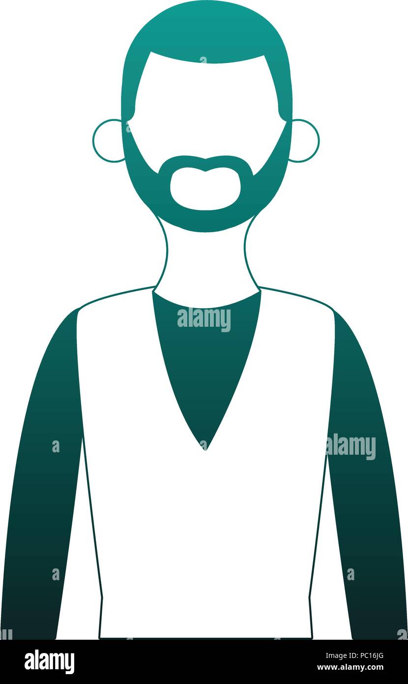 Young man cartoon profile vector illustration graphic design Stock ...