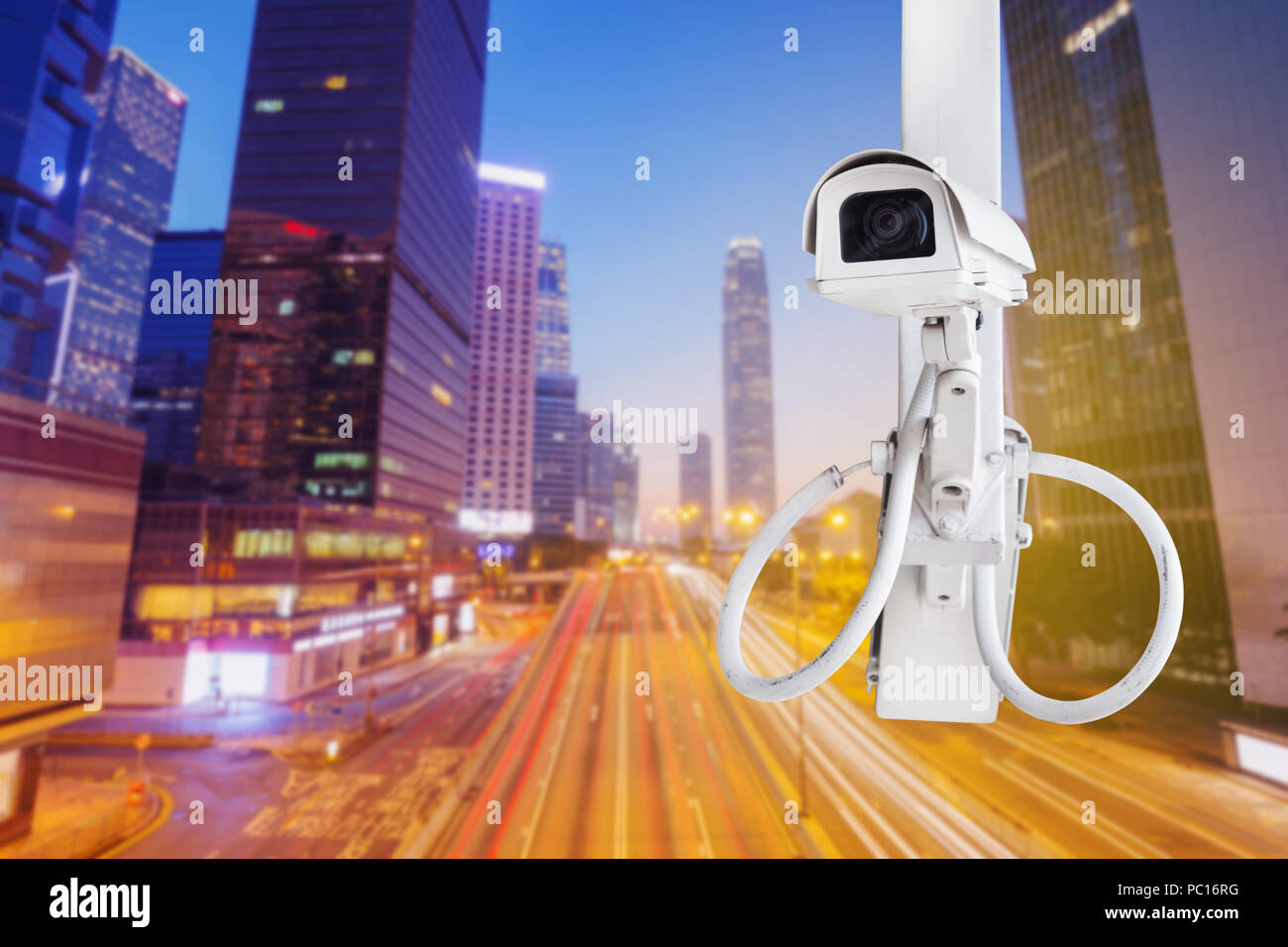 traffic security camera surveillance (CCTV) on road in the city Stock ...