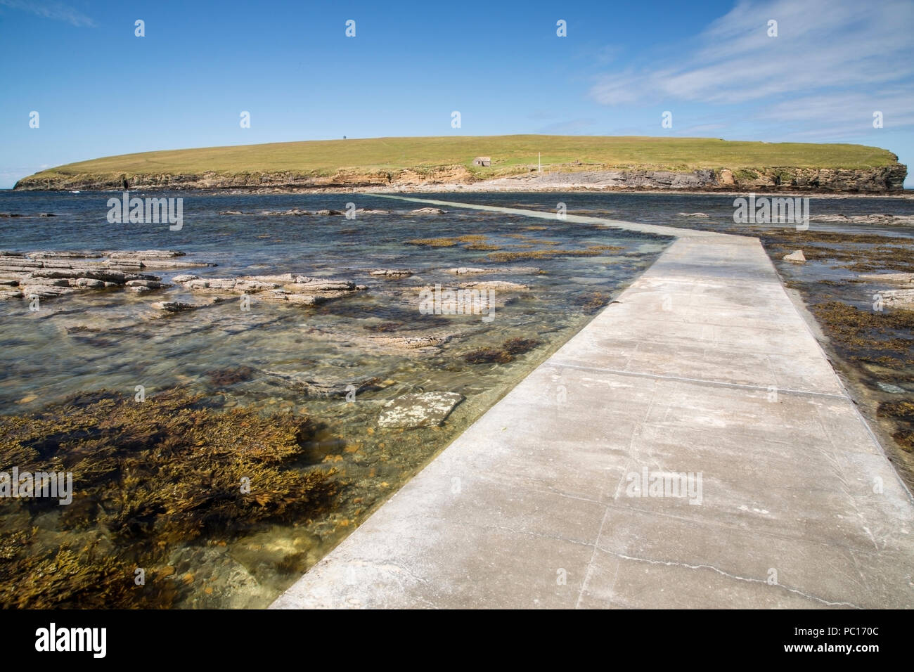 view of Brough of Birsay across sound of Birsay, Orkney, Scotland Stock ...