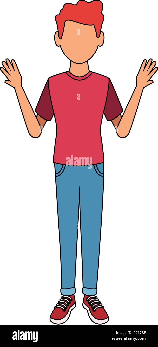 Young man cartoon vector illustration graphic design Stock Vector Image ...