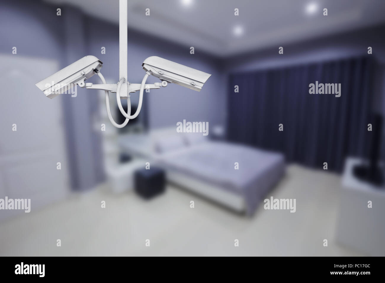 CCTV Camera or surveillance operating with bedroom Stock Photo - Alamy