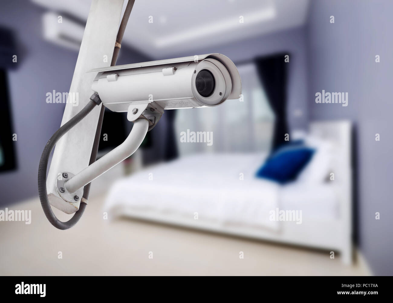 CCTV Camera or surveillance operating with bedroom Stock Photo - Alamy
