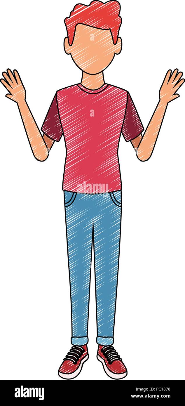 Young man cartoon vector illustration graphic design Stock Vector Image ...