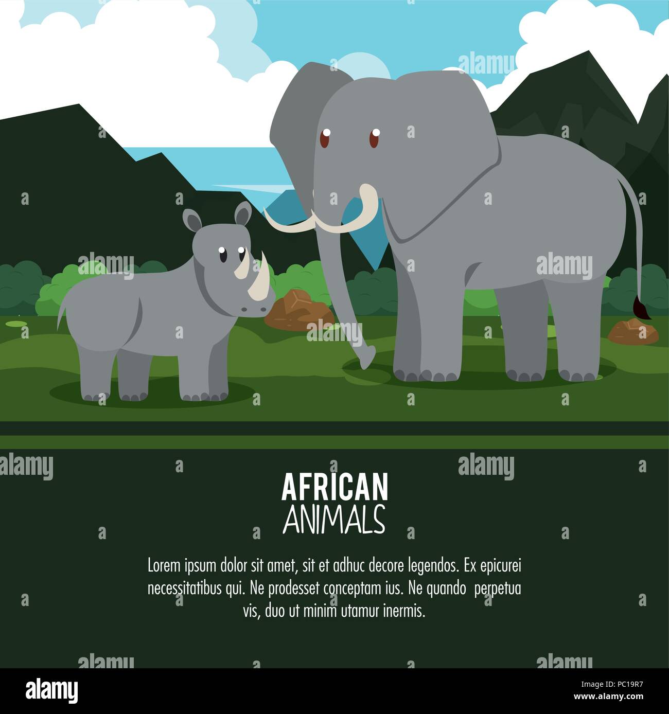 African animals cartoon Stock Vector Image & Art - Alamy