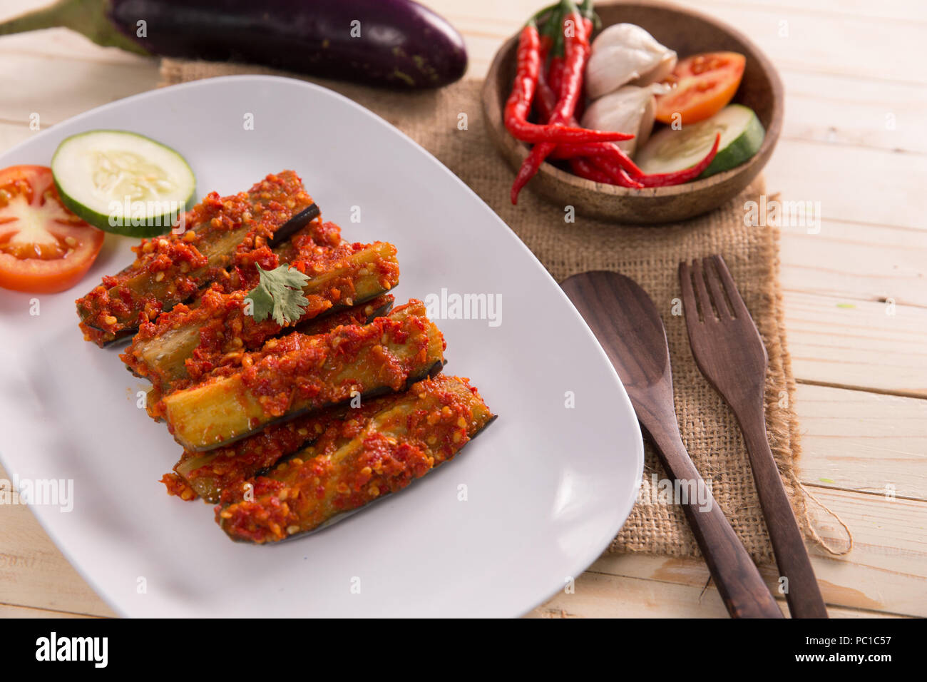 terong balado indonesian food Stock Photo - Alamy