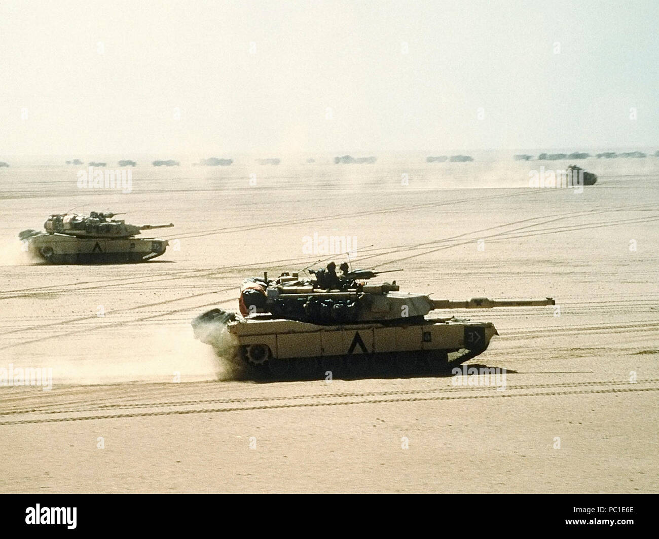Abrams in formation (cropped Stock Photo - Alamy