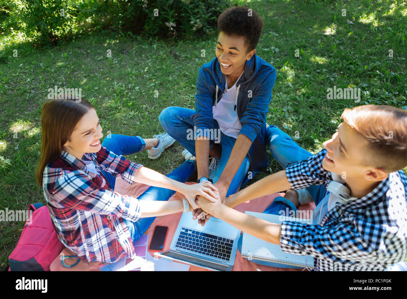 Happy postgraduates feeling happy after graduation Stock Photo - Alamy