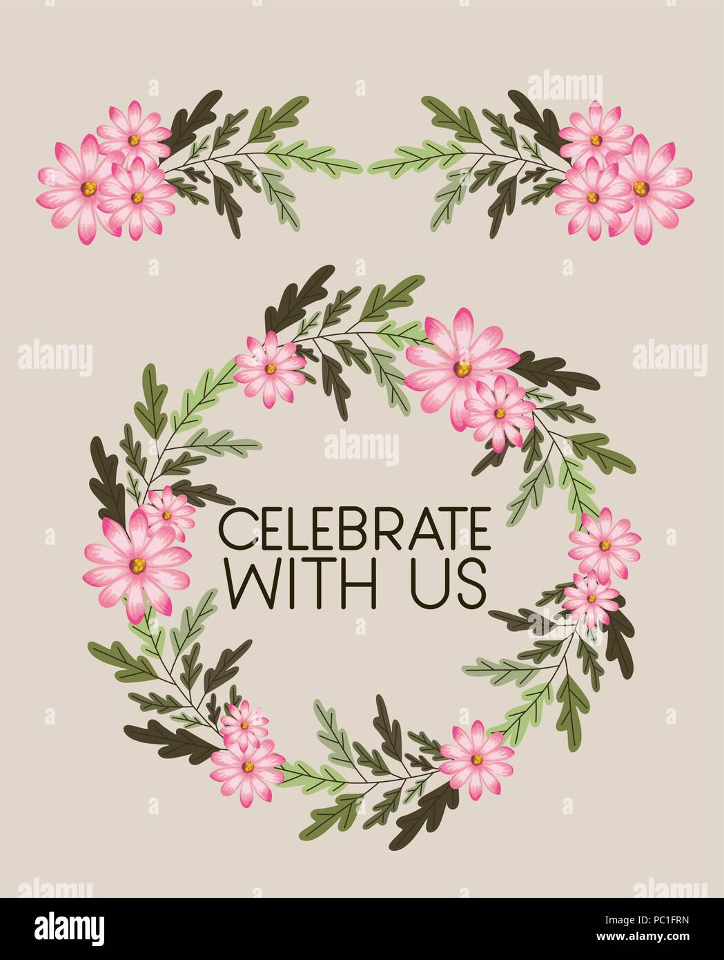 celebrate with us card floral crown Stock Vector Image & Art - Alamy