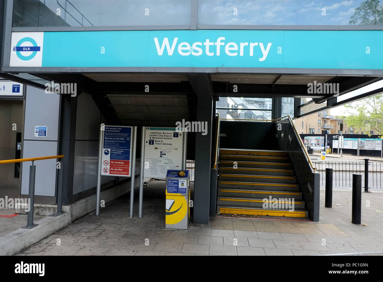 Westferry Docklands Light Railway Station Stock Photo - Alamy