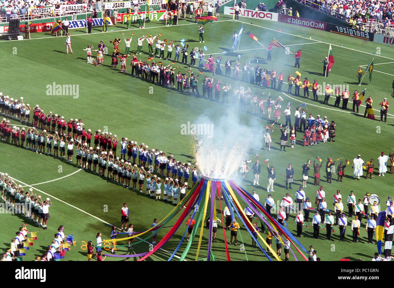 Opening ceremony of FIFA World Cup 1994. Pasadena, California, USA ...