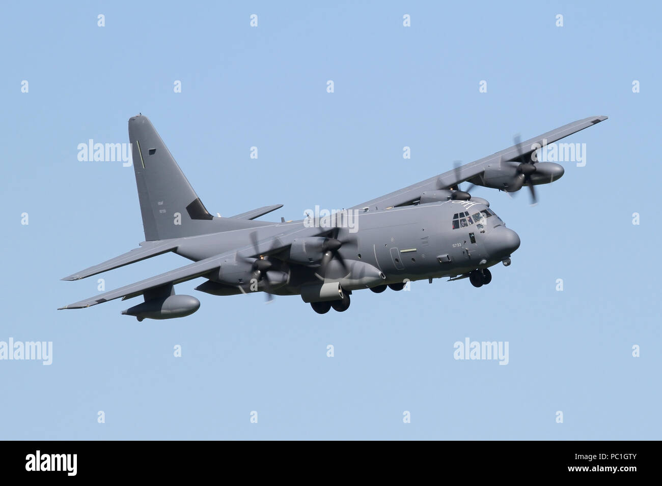 USAF Lockheed Martin MC-130J from the 352nd SOW with a banked approach ...
